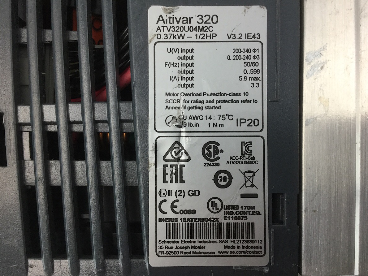 Schneider Electric Altivar 320 ATV320U04M2C 0,37kW-1/2HP ... Schneider Electric Altivar 320 ATV320U04M2C 0,37kW-1/2HP ...