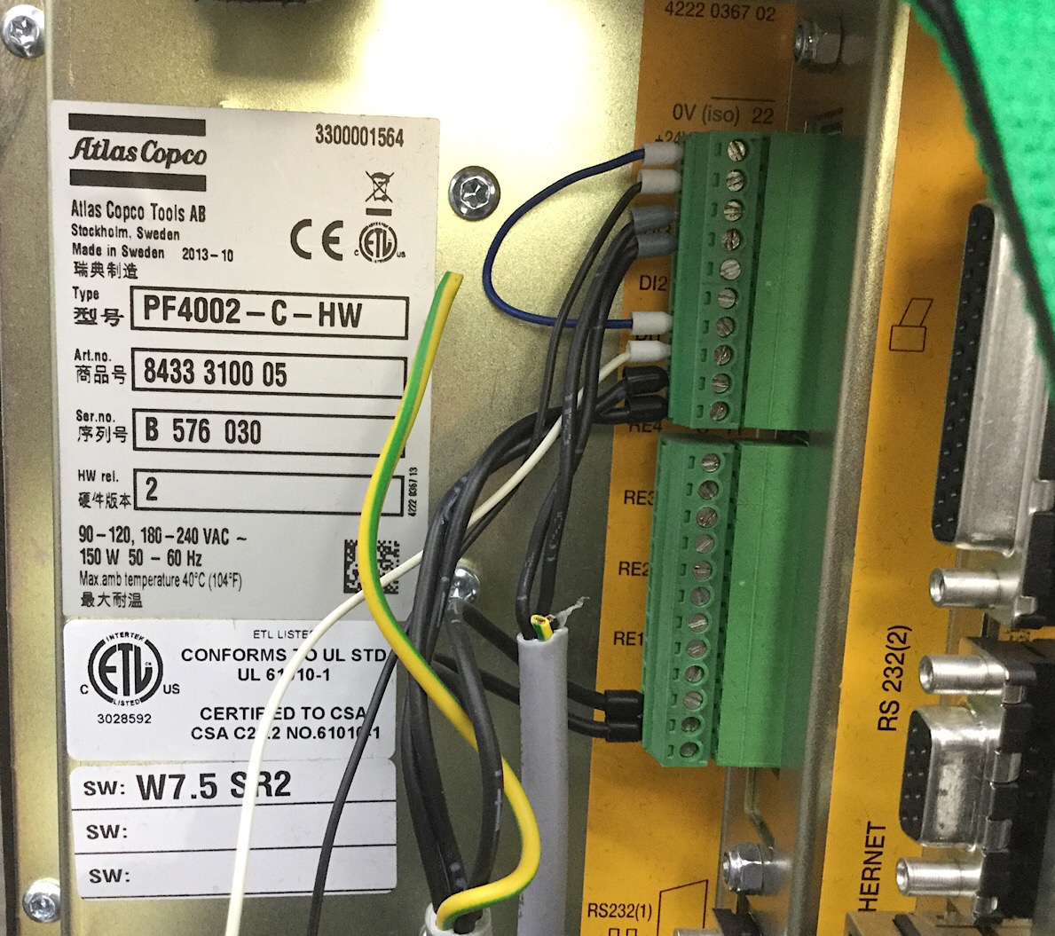 Set Atlas Copco 1x PF4002-C-HW, 1x D313-DL-ADVANCED, 1x ETP SL21-07-I06-PS