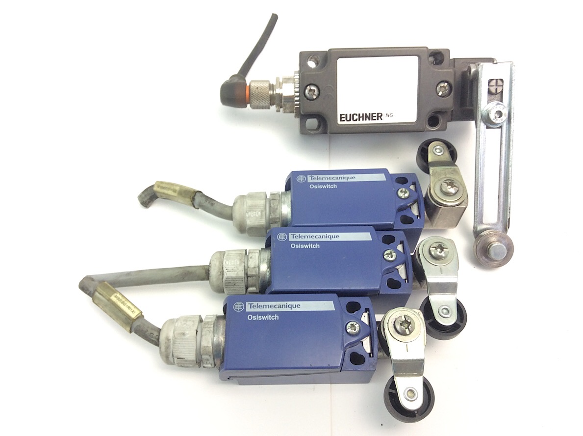 4er Set Limit Switch: 1x Euchner NG2VS-510SVM5, 3x Telemechanique ZCD21