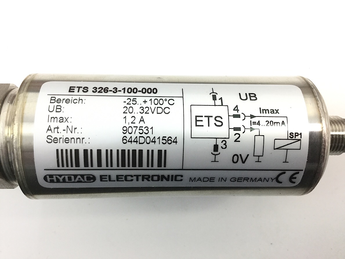 4er Set Hydac div. z.B 2x ETS 326-3-100-000, ETS 4144-A-000, ETS 344-3 ...