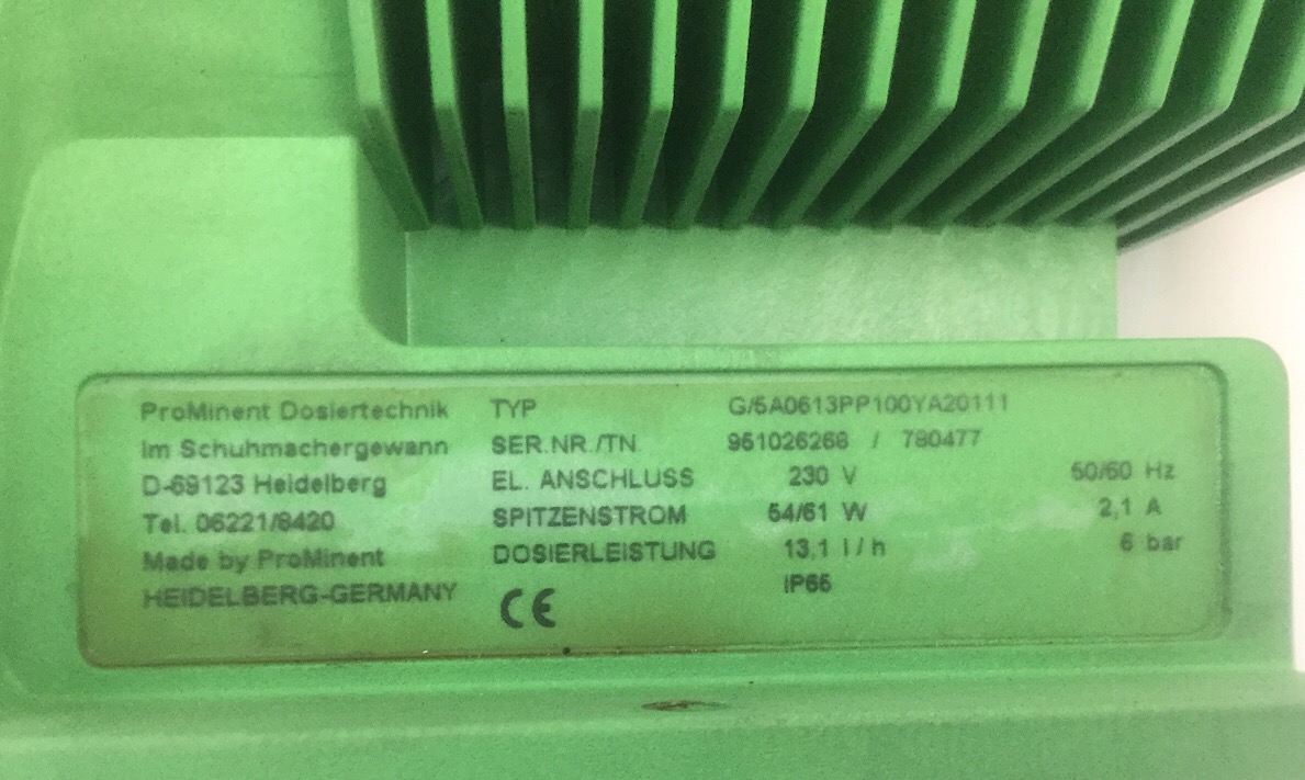 Grace Dearborn G/5A0613PP100YA20111 Dosierpumpe 13,1 I/h 6bar 230V 50/60Hz