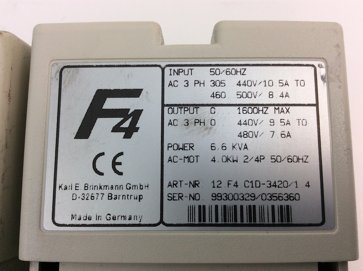 2er KEB Combivert F4 Frequenzantrieb ART-NR.12.F4.C1D-3420/1.4, 7,6-9,5A