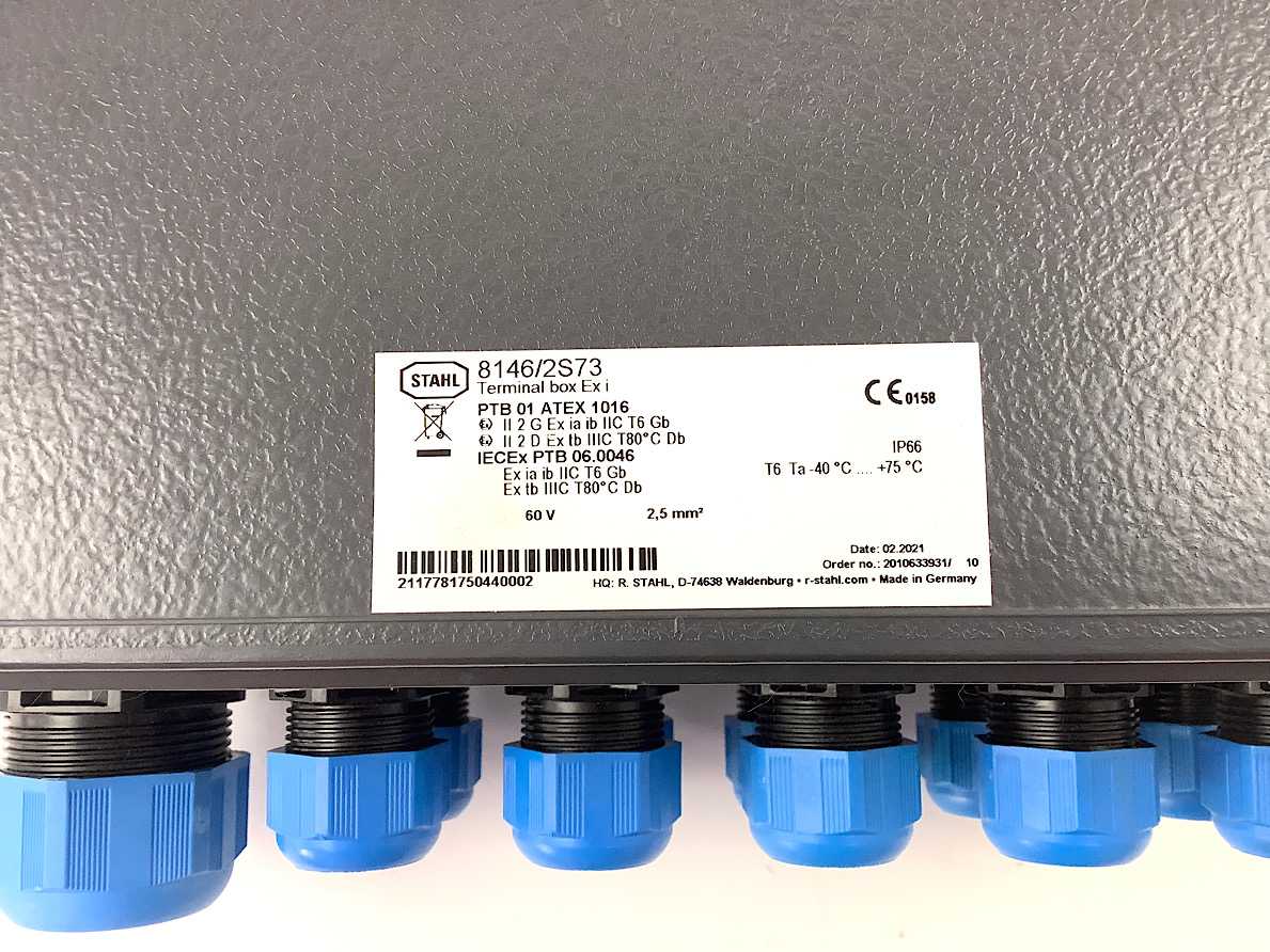 Stahl Terminal box Ex i 8146/2S73, PTB 01 ATEX 1016 in OVP