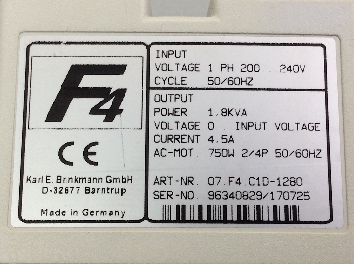 2x KEB F4 Frequenzumrichter Power 1,8KVA Art. Nr.: 07.F4.C1D-1280 ...