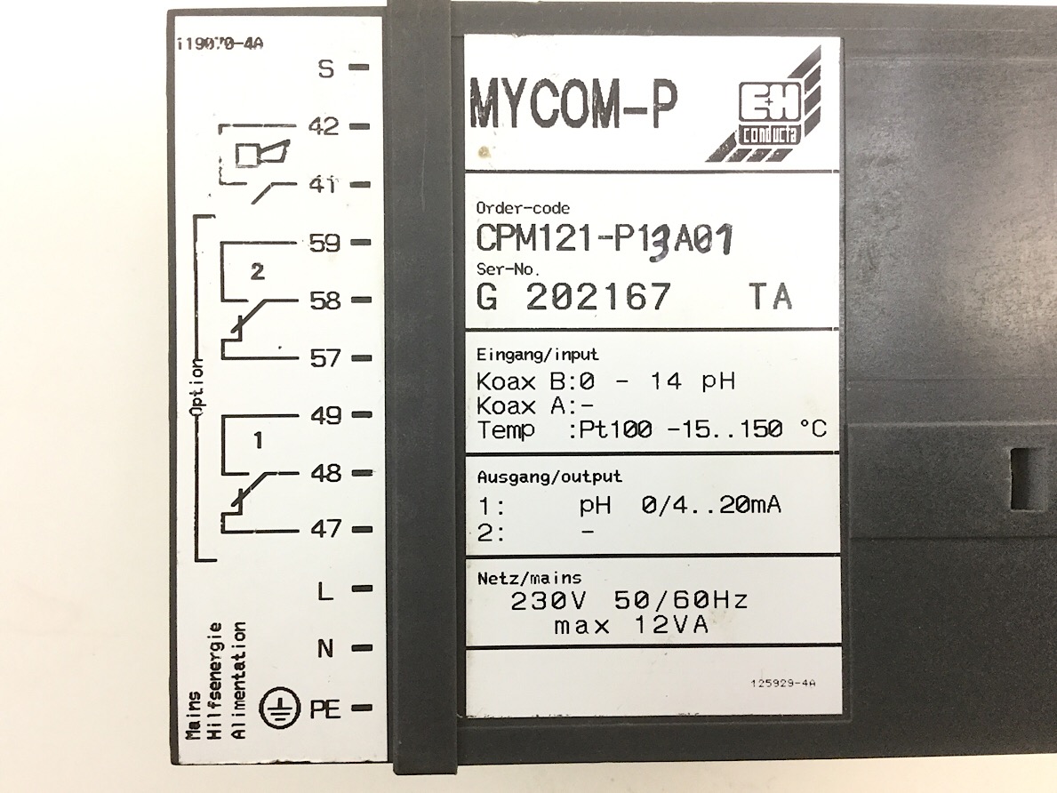 Endress Hauser E+H Conducta MYCOM-P CPM121-P13A01 Messwertumformer 230V ...