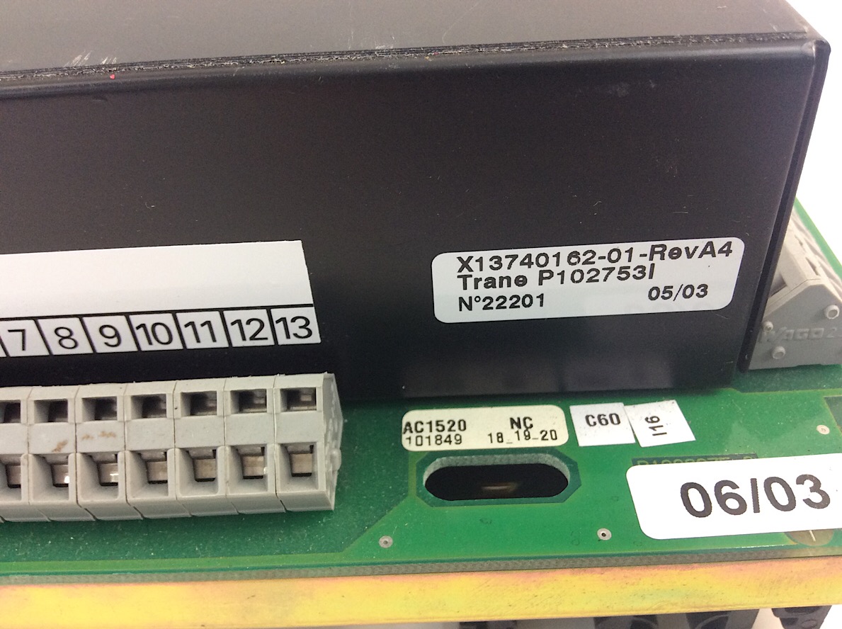 2x Trane Control Panel P102753I X13740162-01-RevA4