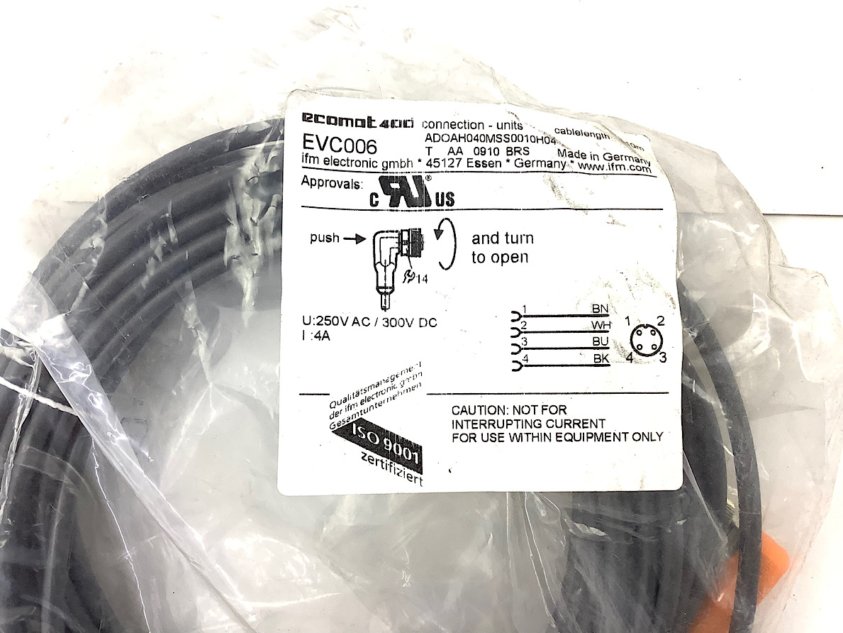 6x ifm Ecomat 400 EVC006 Kabel für Sensoren 300V DC in OVP
