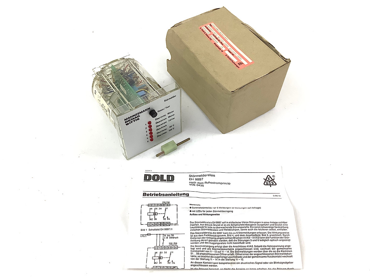Dold & Söhne Störmelder-Relais EH 9997 nach dem Ruhestromprinzip