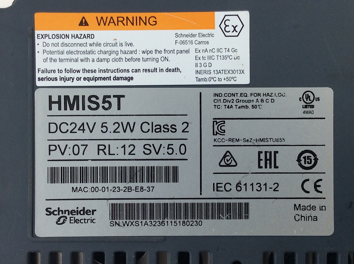 Schneider Electric Magelis HMIS85 Display mit HMIS5T DC24V 5.2W Class.2