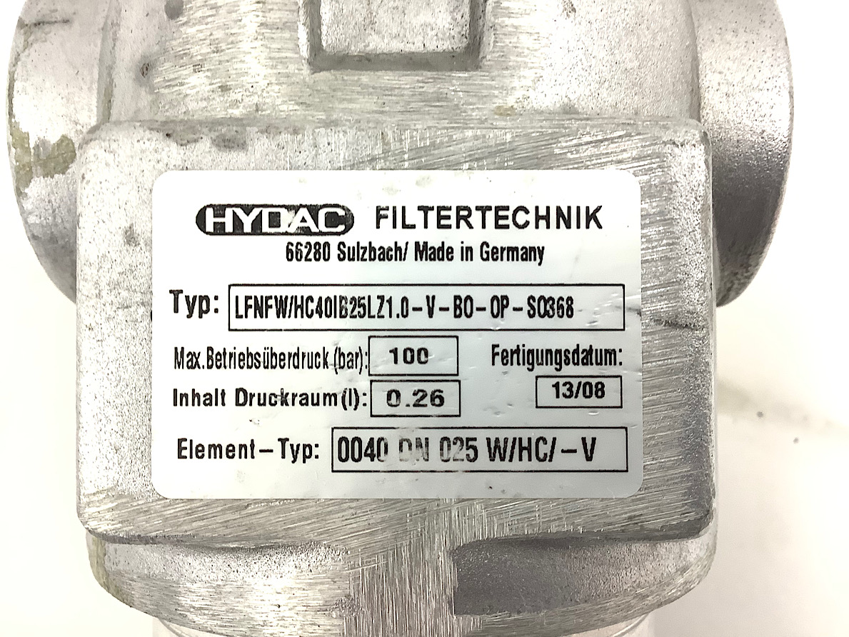 Hydac Filtertechnik LFNFW/HC40IB25LZ1.0-V-BO-OP-S0368 und VD5LZ.1/-V-BO ...