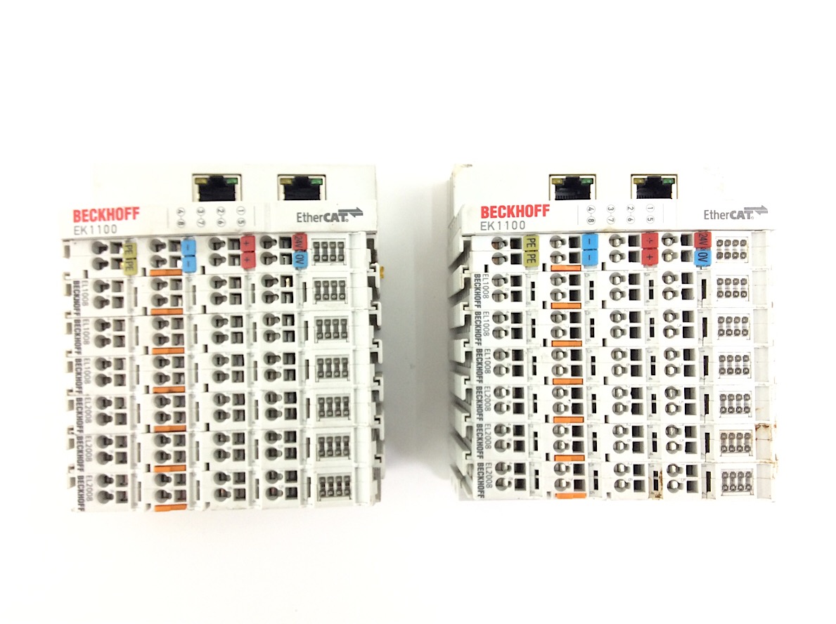 2x BECKHOFF EK1100 EtherCAT mit 6x EL1008 6x EL2008