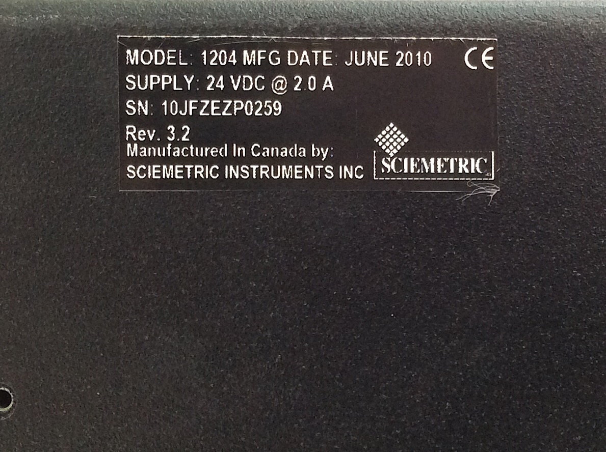 Sciemetric Model. 1204-MFG Sigpod Process Monitoring Sys Interface ...