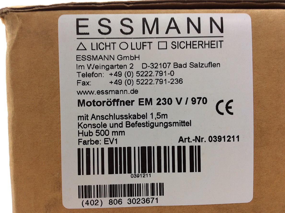 2x ESSMANN Motoröffner EM 230 V/ 970 Spindelantriebe