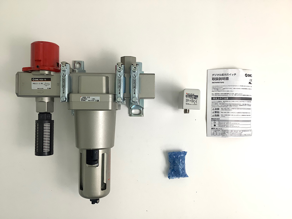 3er Set SMC VHS50-F10 Handabsperrventil 1x AF60-F10 Modularer Luftfilter