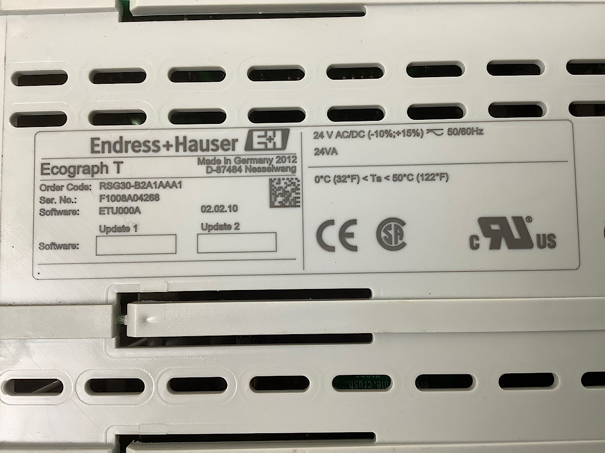 3x ENDRESS+HAUSER Ecograph T RSG30-B2A1AAA1, 24V AC/DC 50/60Hz