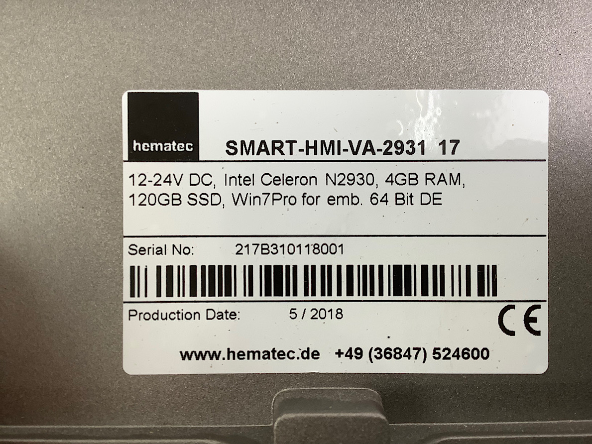 HEMATEC Smart-HMI-VA-2931 17 Panel Bildschirm